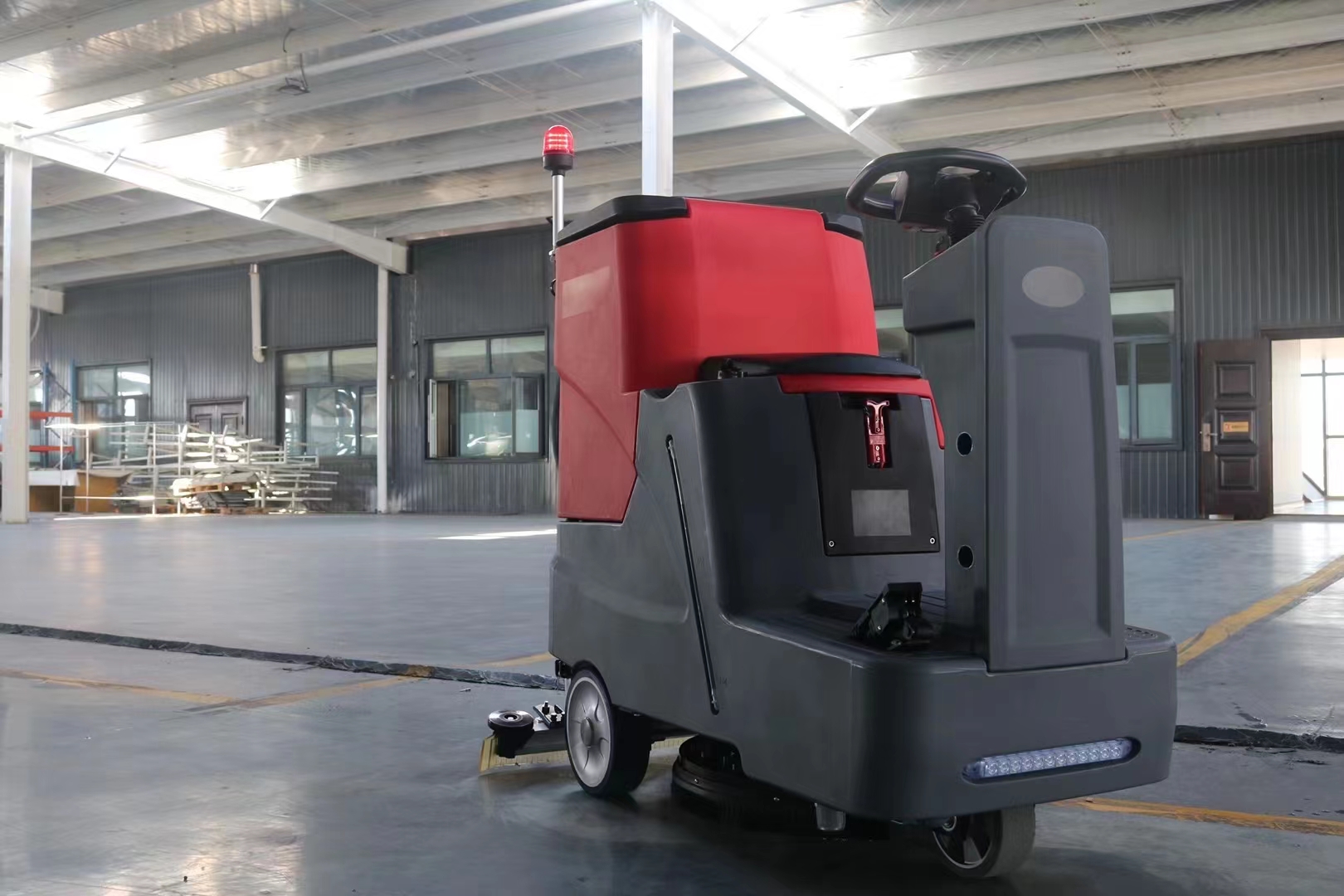 our latest ride-on scrubber with a more compact design