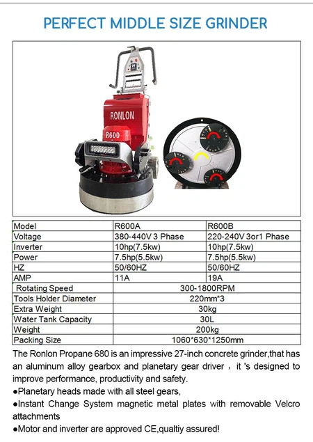 R600 Terrazzo Grinding Machine Concrete Floor Grinder