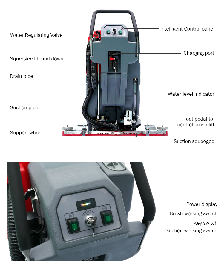 Gym Floor Cleaning Scrubbing Machine
